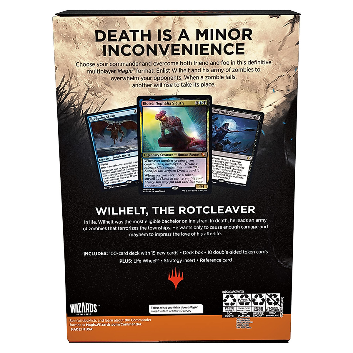 Magic: The Gathering Innistrad: Midnight Hunt Commander Deck – Undead Unleashed (Blue-Black)