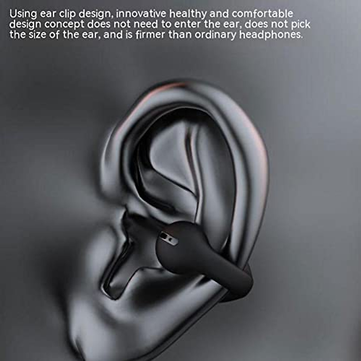 Jkapagzy Wireless Ear Clip Bone Conduction Headphones,Open Ear Headphones Wireless Bluetooth,Bone Conduction Headphones Bluetooth Earphones for Running, Sports, Cycling, Driving