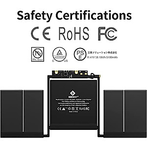 E EGOWAY A1706 Battery, A1819 Laptop Replacement Battery for MacBook Pro 13 inch Touch Bar (Late2016 Mid2017), Easy-to-Install Replacement Battery A1706 with Tools, EMC3071 EMC3163 [11.41V/4320mAh]