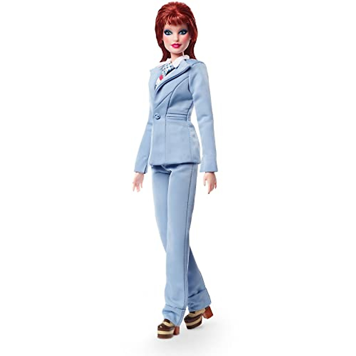 Barbie Signature David Bowie Doll (11.5-in, Red Hair) Posable, Wearing Blue Suit, with Doll Stand and Certificate of Authenticity, Gift for Collectors