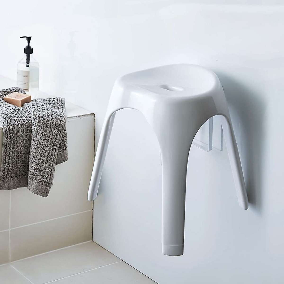 山崎実業(Yamazaki) BT-TW BC WH Bath Chair Holder, 約W12XD5XH20cm, wht