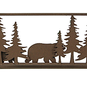 Metal Rustic Black Bear Family Door Mounted Towel Rack Kitchen Cabinet Organizer