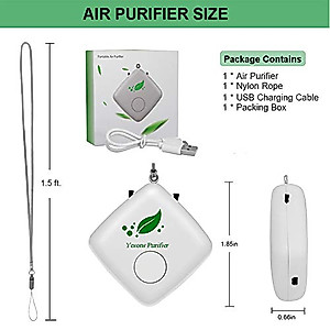 Portable Purifier Necklace,Zmenaren Mini Purifier, Suitable for Home and Office use