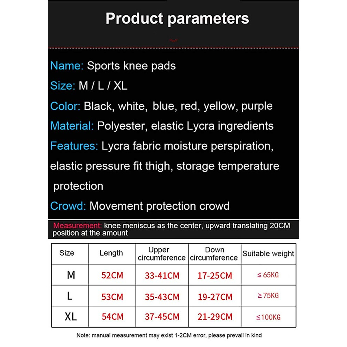 Mcolics Sports Non Slip Compression Full Knee Leg Long Sleeves (1 Pair) for Adult Men Women, Leg Pant Tights Knee Brace Thigh Calf Support for Basketball Football Cycling Running (Dark Blue, Medium)