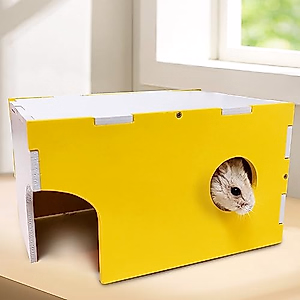 MILIFUN Hamster Houses and Hideouts, Chinchilla House Dwarf Hamster Hideout with Climbing Ladder Slide, Multi-Chamber Small Animal Maze Hut for Hedgehog Syrian Mice Hideout.