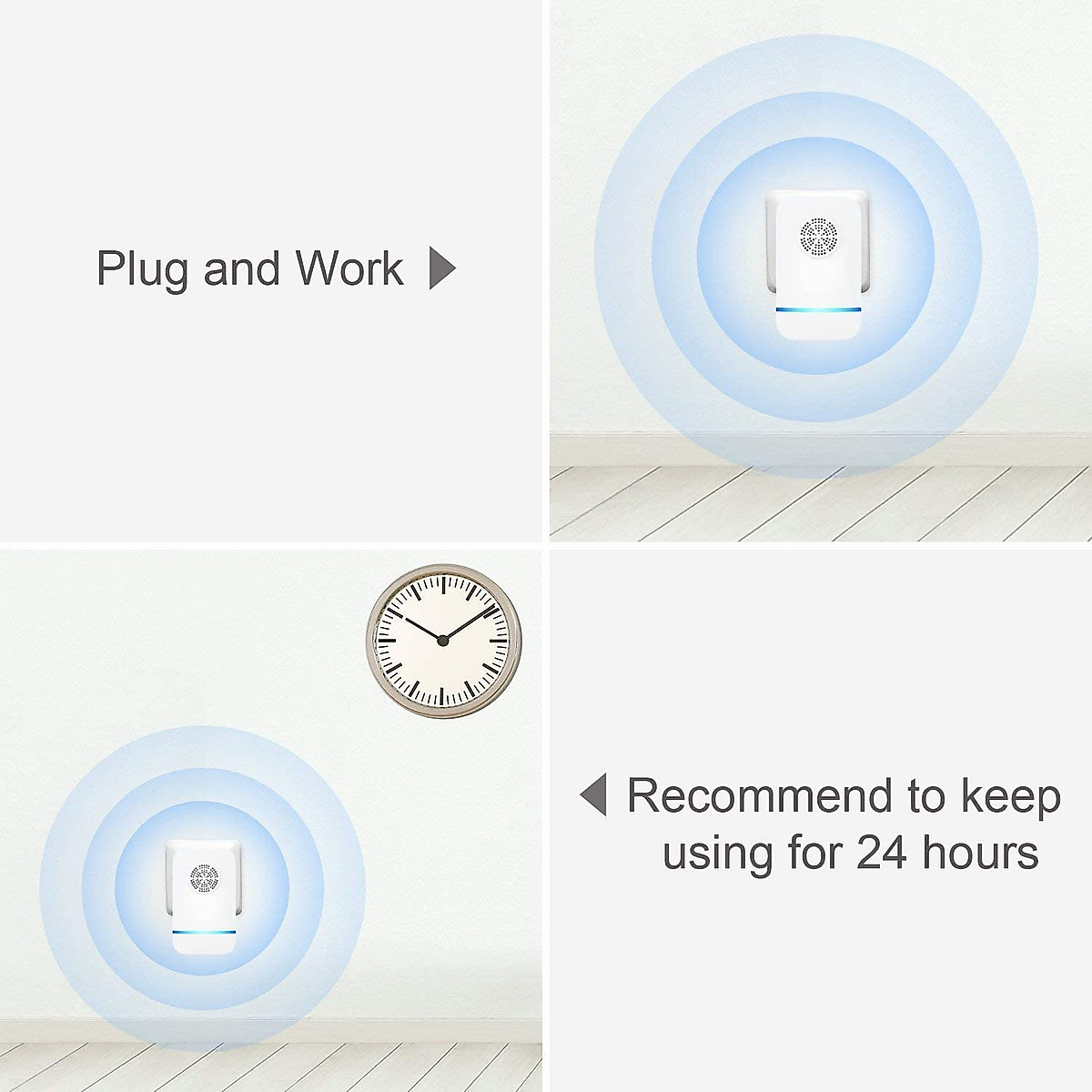 Ultrasonic Pest Repeller 6 Pack, Pest Control Ultrasonic Repellent Electronic Insects Rodents Repellent for Mosquito, Mouse, Cockroaches,Rats,Bug, Spider, Ant, Flies, Home, Warehouse, Kitchen