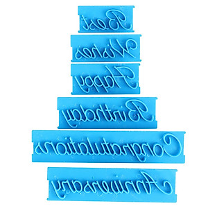 Fdit 3 Set Cake Decorating Printing Handwriting Letter Cake Embosser DIY Plastic Molds for Cupcakes Cookies