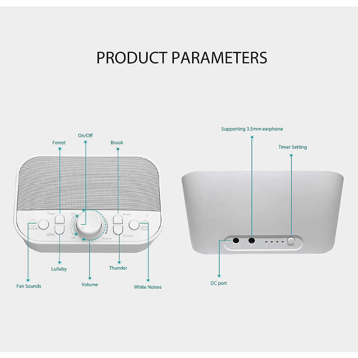 Riptunes White Noise Sound Machine w/ 28 Soothing Sounds, SM128 Enjoy Your Sleep with This Great Noise Machine