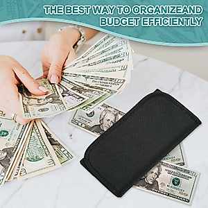 DSVENROLY Money Organizer Cash Wallet with 10 Zipper Slots Money Holder Budget Wallet, Discreet Money Bag for Receipts Coupons Tips (1Pc, Black)
