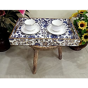 3 Pack Serving Tray | Set for Coffee Food | Breakfast | Dinner Trays Set for Food, Coffee | Breakfast | Tea, Snack | Wooden Decor Tray Used in Kitchen | Dining Room | Party | Restaurants