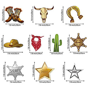 Blulu Western Party Decorations Pack Hanging Swirls Foil Swirls Party Ceiling Decorations Western Cowboy Theme Party Barnyard Theme Birthday Baby Shower Decor Event Supplies 30Ct