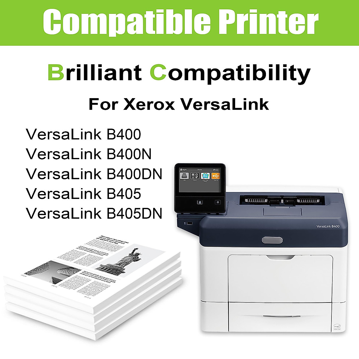 Juyudow Toner Cartridge Compatible for Xerox Part#: 106R03584 (24,600 Pages) Replacement for Versalink B405 B405DN B400 B400N B400DN(1 Pack)