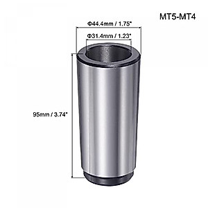 uxcell MT5 to MT4 Morse Taper Adapter Morse Taper Center Sleeve Reducing Drill Sleeve 5MT to 4MT for Lathe Milling