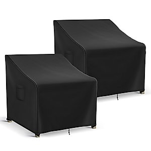 Richwon Patio Furniture Covers Waterproof for Chairs, Lawn Outdoor Chair Covers 2 Pack, Patio Chair Covers for Outdoor Furniture Fits up to 36W x 37D x 36H inches, Black