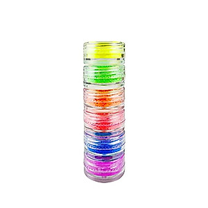 Skin Illustrator Pigment Body Powder Color Glow Powder Fluorescent Glitter Pearl High Gloss Nail Powder Powder Nail Pigment For Body And Craft Scar Makeup Special Effects（Hot Pink)