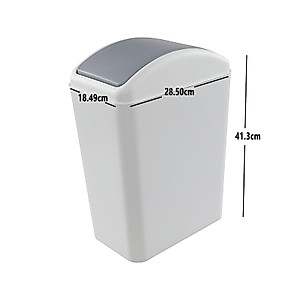 Fiazony 3-Pack 4 Gallon Plastic Trash Can, Garbage Can with Swing-top Lid, Gray