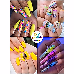 12 Color 3D Nail Art Pens Set, Kalolary Nail Polish Pens Nail Point Graffiti Dotting Pen Drawing Painting Liner Brush for DIY Nail Art Beauty Adorn Manicure Tools(A)