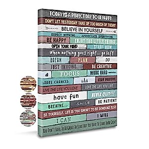 Istrion Inspirational Wall Art Framed Canvas 12 x 16 in (Turquoise) - Motivational Positive Quotes Rustic Wall Arts Decor for Home Office Bathroom Bedroom Kitchen Classroom Gym