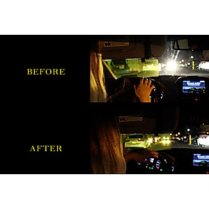 Night Driving Visor by Glare Guard, Replace Night Driving Glasses with Anti-Glare Polarized HD Driving Visor for Headlight Glare Universal 14" x 3.25" fits Cars, Truck's SUV's & RV's, Made in USA