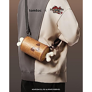 tomtoc Steak Daily Sling Bag, Monster Hunter Mini Crossbody Bag, Eco-friendly DuPont Material, Great for Holding Mobile Phones, Cosmetics, Keys, AirPods, Credit Cards, A Must-have for Hungry Hunters!