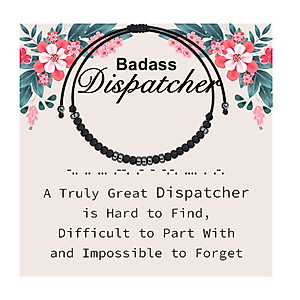 Lywjyb Birdgot Morse Code Gift for Women Girl Badass Dispatcher Gift 911 Dispatcher Gift (Code Dispatcher br)