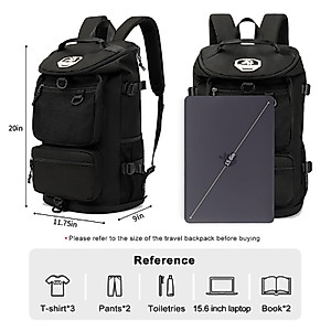 Solid color gym duffel bag backpack, wrestling bag,with shoe compartment, 4 kinds of back method waterproof travel sports walking laptop Lightweight (B-Black)