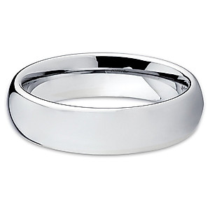 Silly Kings Silver Tungsten Wedding Band 5.5mm Tungsten Ring Anniversary Band Unique