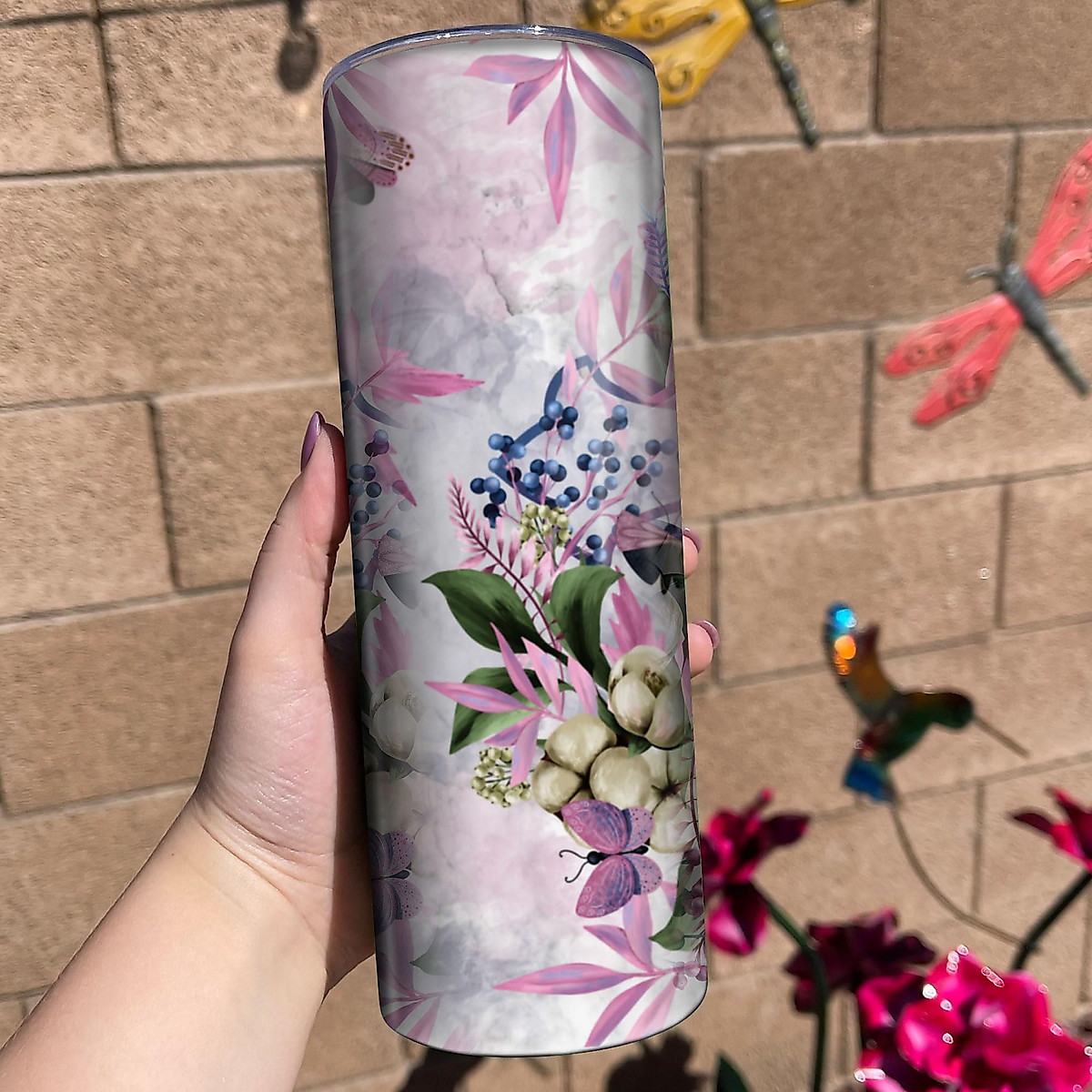 CERMELUS Faith Cross 20oz Skinny Tumbler, Stainless Steel Double Wall Insulated Cup With Lid And Straw Multi, Bible Christian Tumbler, Gifts for Women, Men, Friends