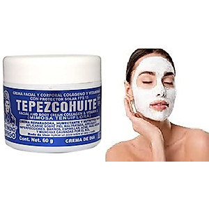 DEL INDIO PAPAGO Facial Day Skin Cream with Tepezcohuite 60g Small - Corporal Colageno Y Vitamina E - Hydrates the Skin