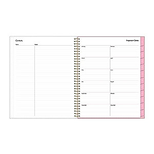 Blue Sky 2024 Weekly and Monthly Planner, January - December, 8.5" x 11", Frosted Cover, Wirebound, Mimi Pink (137264-24)