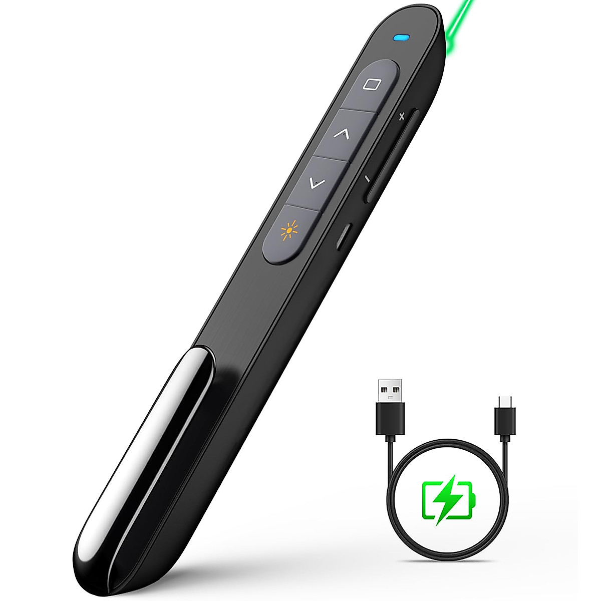 NORWII N76 Wireless Presenter with Green Light, 330FT Ofifice Presentation Remotes Presentation Clicker for Powerpoint Presentations, Presentation Pointer Slide Clicker Supports Hyperlink/Volume