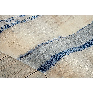 Nourison Somerset Floral Ivory/Blue 9'6" x 13' Area Rug, Easy Cleaning, Non Shedding, Bed Room, Living Room, Dining Room, Kitchen (10x13)