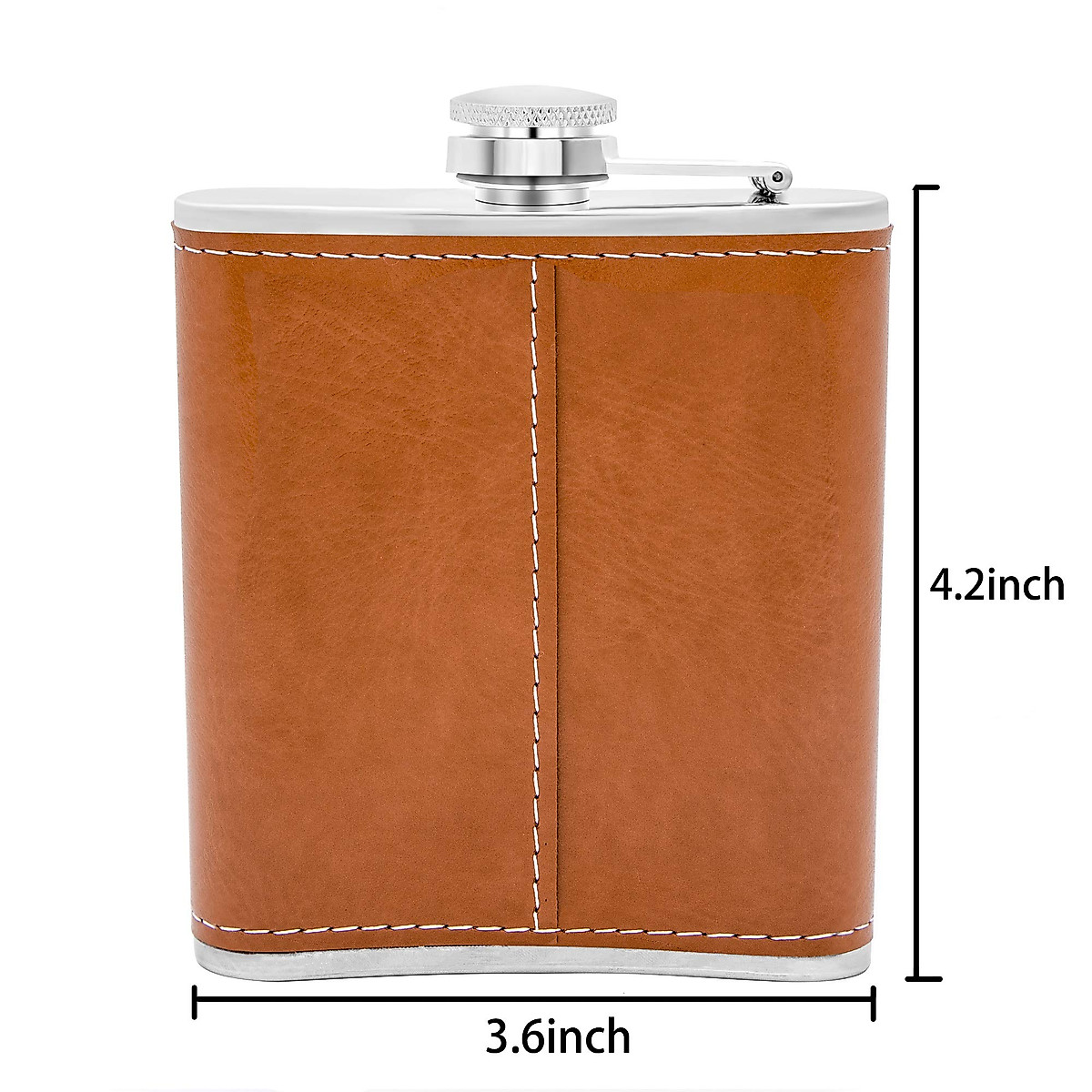 Personalized Flask Set Father's Day Gift For Husband - Engraved Hip Flasks For Husband - Stainless Steel with Leather Flask For Men, Wedding Valentine's Christmas Gift For Husband