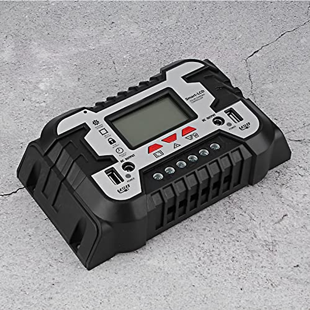 Solar Charge Controller, Solar Charge Controller MPPT Dual USB LCD Display 2.4A 12V24V IP32 Waterproof (50A)