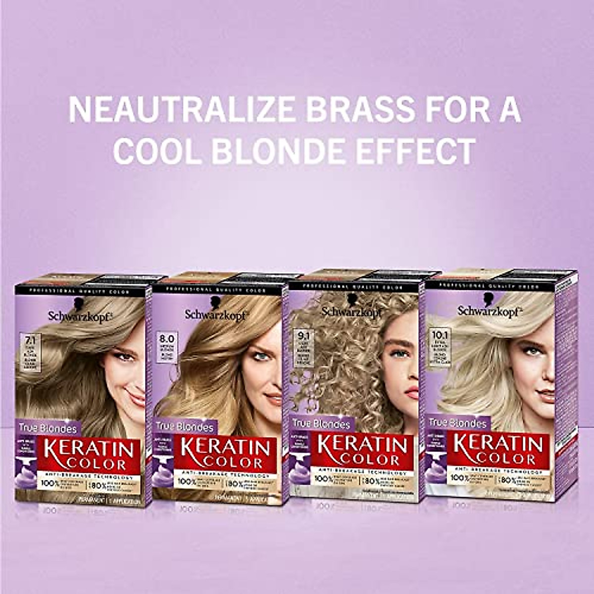 Schwarzkopf Keratin Color Permanent Hair Color Cream, 8.0 Medium Blonde