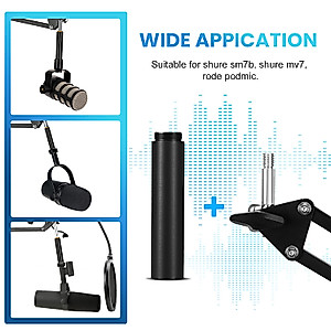 YOUSHARES Mic Stand Extension, 5/8" Female to 5/8" Male Microphone Extension Tube for Desk Stands(3.15 in)