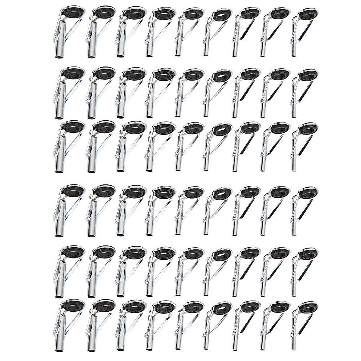 Enrilior Fishing Top Guide Sizing Gauge Fuji Rod Tips Guide Rod Guides,54 pcs Stainless Steel Tip Rings with Storage Box Fish Tackle Accessories Kit