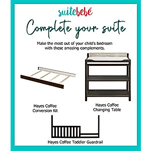 Suite Bebe Hayes 4 in 1 Convertible Crib, Coffee and Faux Barnwood - Quick Ship