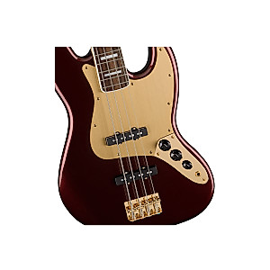 Squier 40th Anniversary Jazz Bass Gold Edition, Ruby Red Metallic, Laurel Fingerboard
