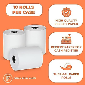 3 1/8 x 230 Thermal Paper Receipt Cash Register Rolls POS Printer Paper Epson tm-t88v and more BPA Free 48 GSM (10 ROLLS)