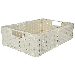Coastal Home 11x15 Medium Woven Resin Basket One Size White