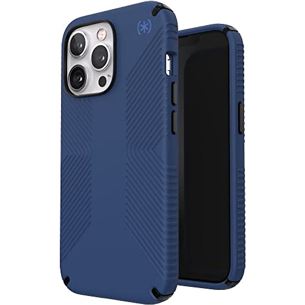 Speck Presidio2 Grip Case for Apple iPhone 13 Pro Polycarbonate,Shock-Absorbent Coastal Blue and Black Compatible w Mag Safe