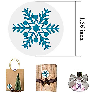 GESKS Multiple Snowflakes Stickers 1000 PCS Xmas/Winter Wonderland/Holiday Party Favors Decorations Cards Envelope Seals Sticker Decals,12 Different Design(Christmas Snowflake)