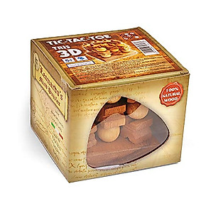 Logica Puzzles Art. Tic-Tac-Toe 3D - Board Game in Fine Wood - Strategy Game for 2 Players - New 3D Strategies