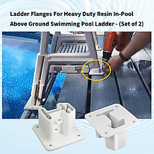 2 Pack 832414, 832414D, BUL-41-1 Ladder Flanges Replacement for Heavy Duty Resin in-Pool Above Ground Swimming Pool Ladder, Hook/Hanging Ladder Flanges, Ytpoools
