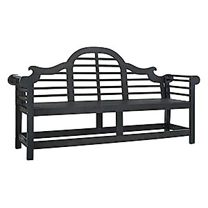 Safavieh PAT6705K Outdoor Collection Khara Grey Bench, Dark Slate Gray