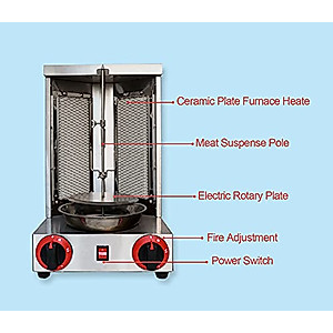 Zz Pro Shawarma Grill Machine Propane Doner Kebab Machine Vertical Broiler with 2 Burner