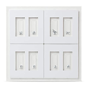 Bates- Screwless Decorator Wall Plates, Two Gang Switch Plate Covers, 4 Pack, Screwless Wall Plates 2 Gang, White Switch Plate Covers, Switch Cover Plate, Wall Switch Cover, Electrical Outlet Cover…