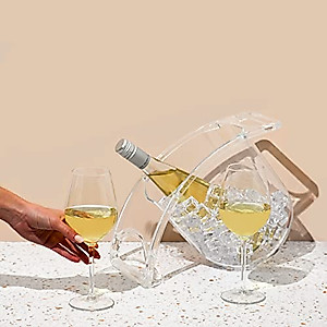Coolin Curve Ice Bucket for Wine Champagne Beer Beverages Evenly Chills Drinks 2 Quarts