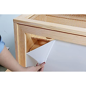 Rubor Hamster Cage Wooden Hamster Cages and Habitats for Dwarf Hamster, Guinea Pig, Chinchilla, 2-Tiers with Shelf and Ladder, Openable Top, Pull-Out Tray, Natural Wood